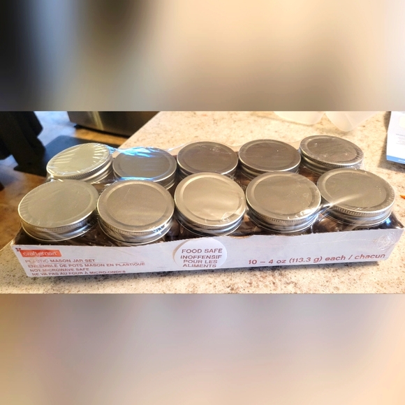 Unknown | Kitchen | Plastic Food Safe Mason Jar Set 4oz Jars New In ...